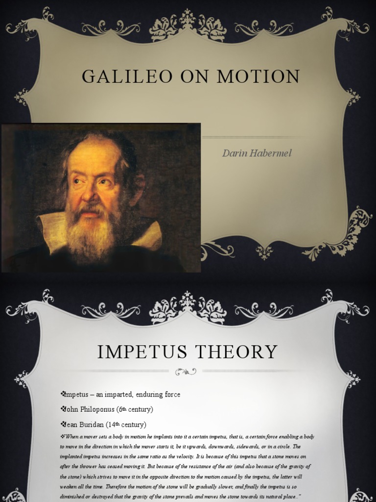 Galileo's Contributions to Motion Theory | PDF | Inertia | Galileo Galilei