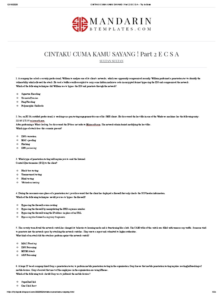 ECSA Dump 2 | PDF | Penetration Test | Transmission Control Protocol