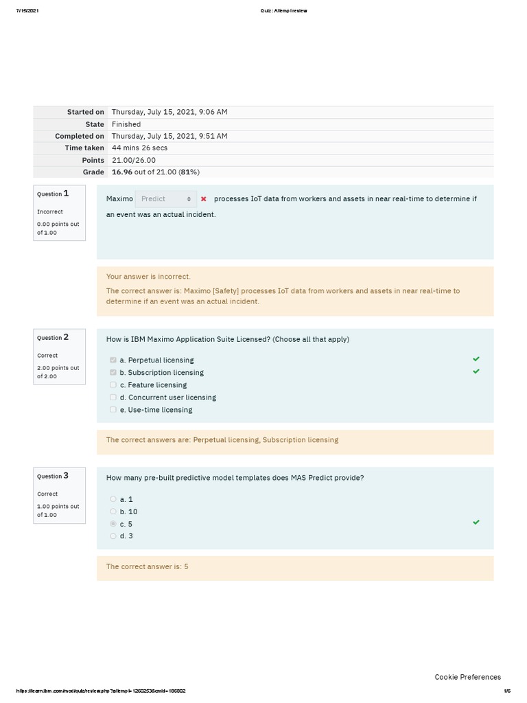 Quiz - Attempt Review | PDF | Systems Engineering | Computer Engineering