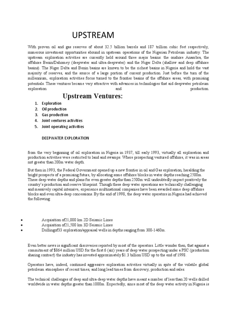 Upstream NNPC | PDF | Petroleum | Nigeria