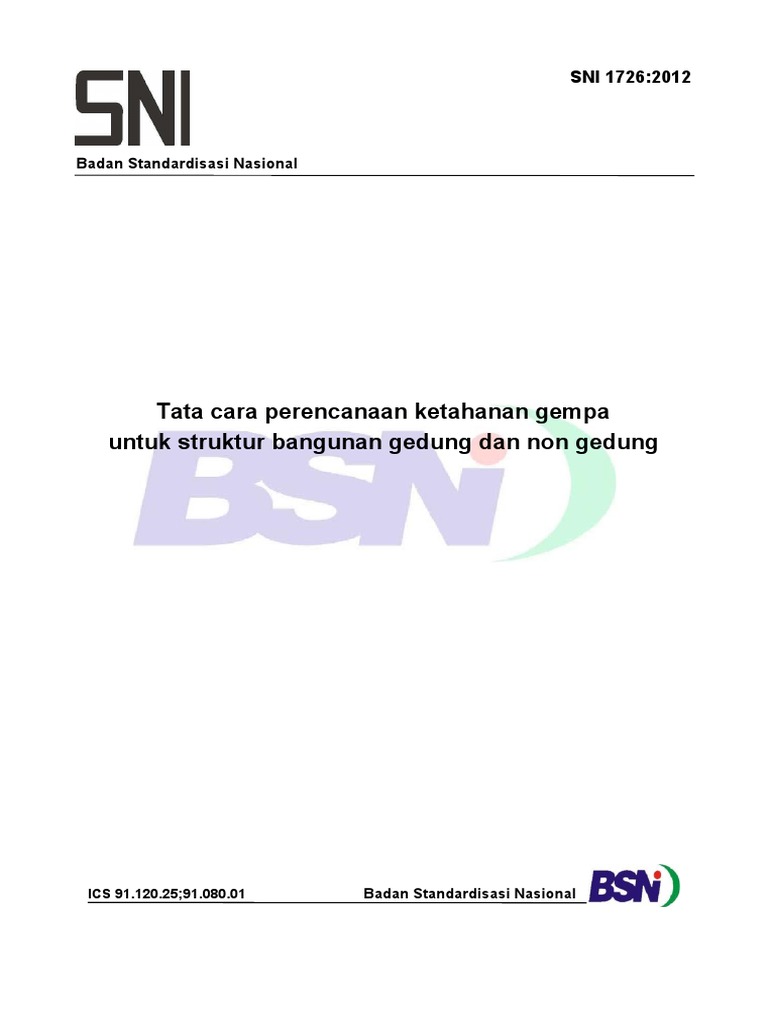 SNI 1726 Sni | PDF