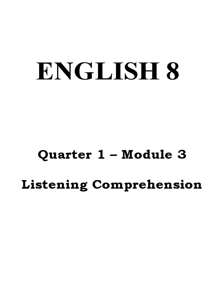 English 8 (Module 3) | PDF | Stress (Linguistics) | Tone (Linguistics)