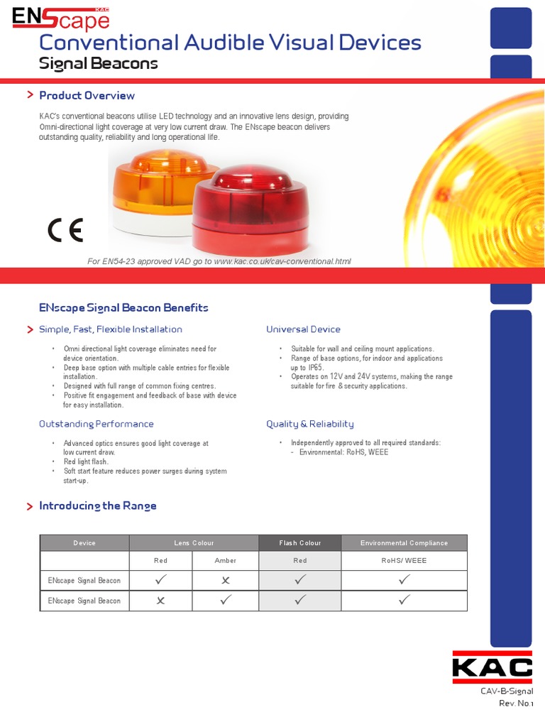 Conventional Audible Visual Devices: Signal Beacons | PDF | Switch ...