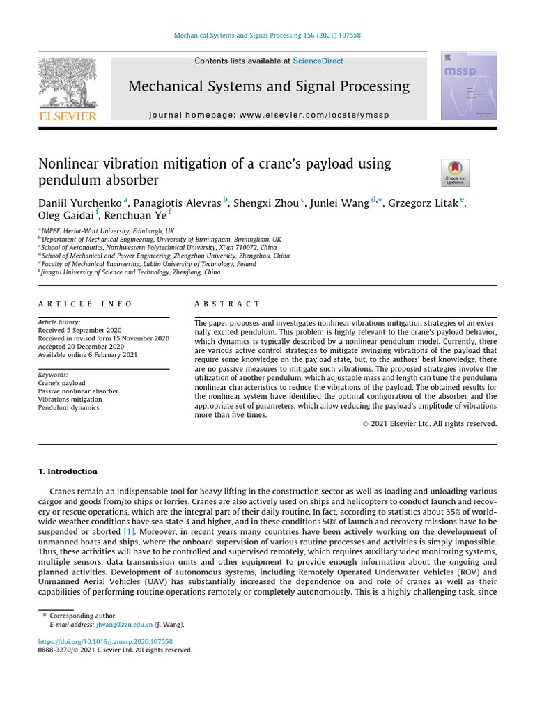 Mechanical Systems and Signal Processing | PDF | Resonance | Damping