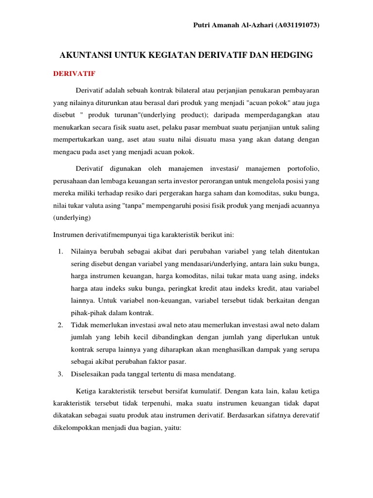 Akuntansi Derivatif dan Hedging | PDF | Bisnis