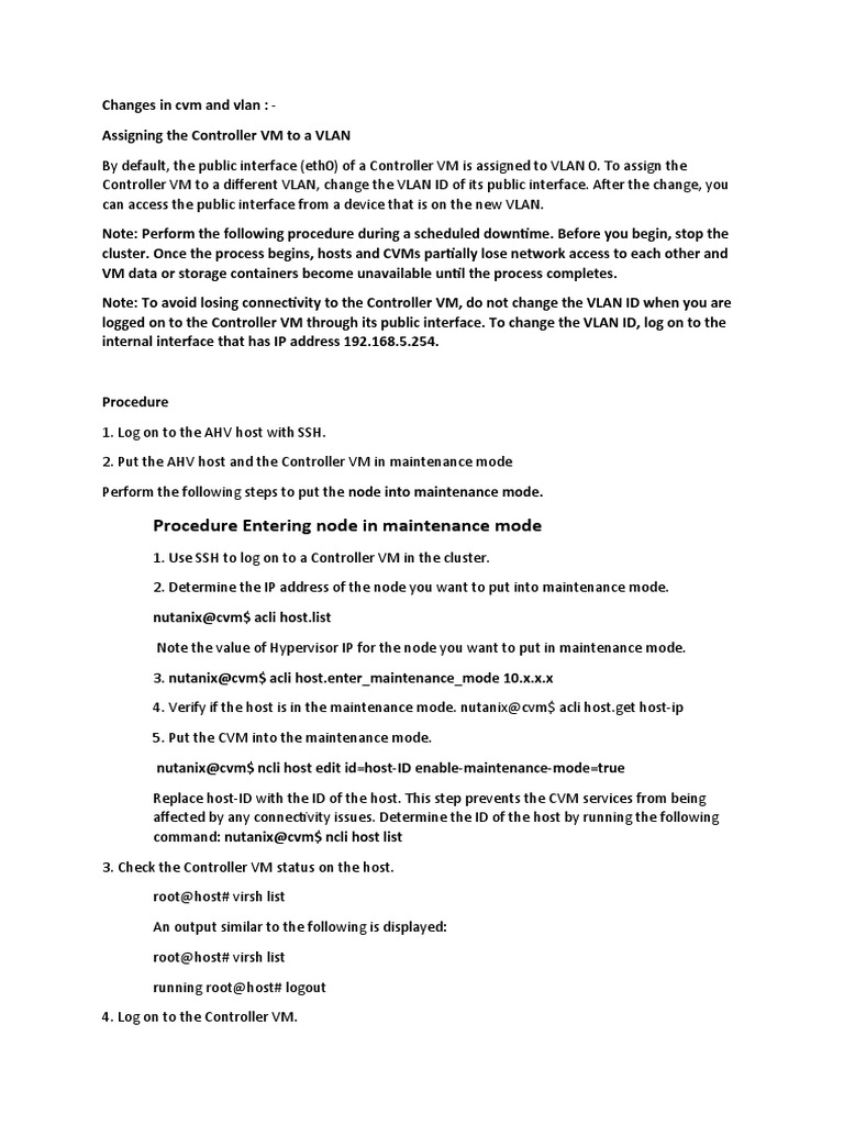 Change CVM IP Address | PDF | Ip Address | Computer Network