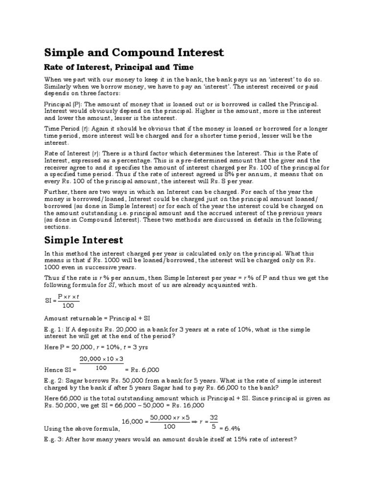 SImple and Compound Interest Notes Lyst6475 | PDF | Interest | Compound ...