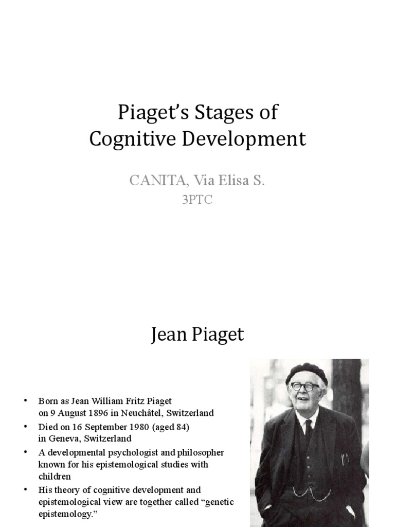 CANITA - 3PTC - Piaget - S Stages of Cognitive Development | PDF | Behavioural Sciences | Child ...