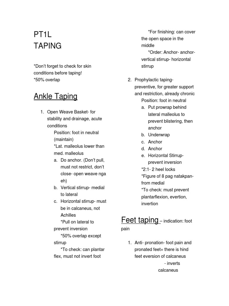 Taping Techniques for Plantar Fasciitis | PDF | Foot | Anatomical Terms ...