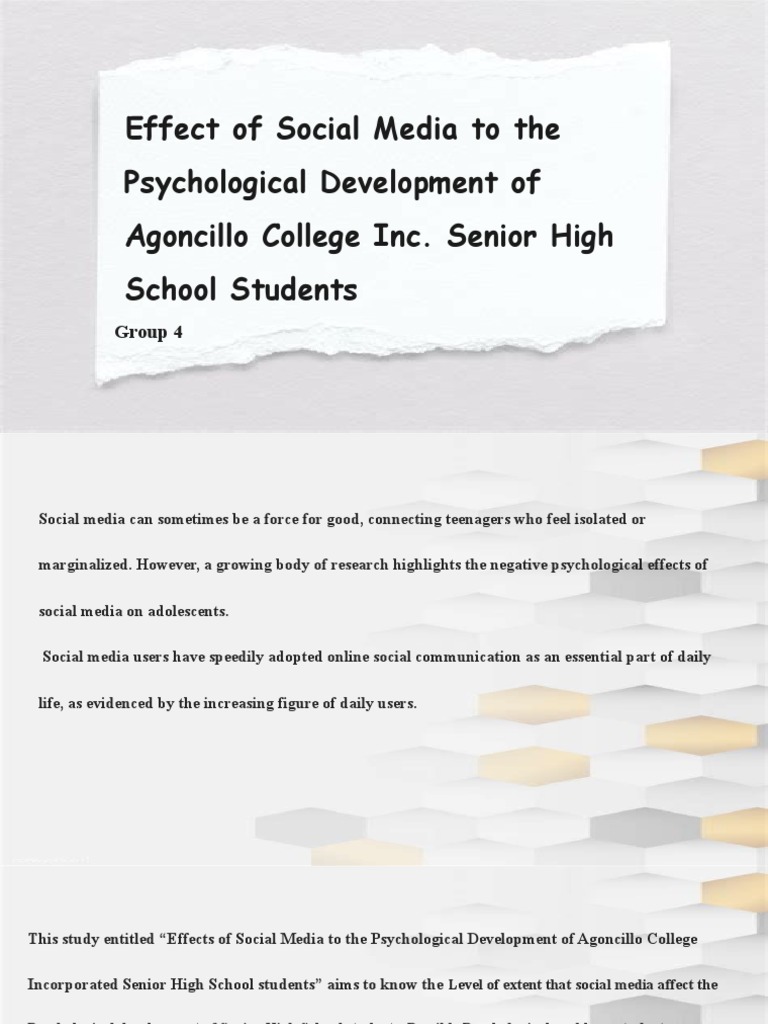 Effect of Social Media To The Psychological Development of Agoncillo ...
