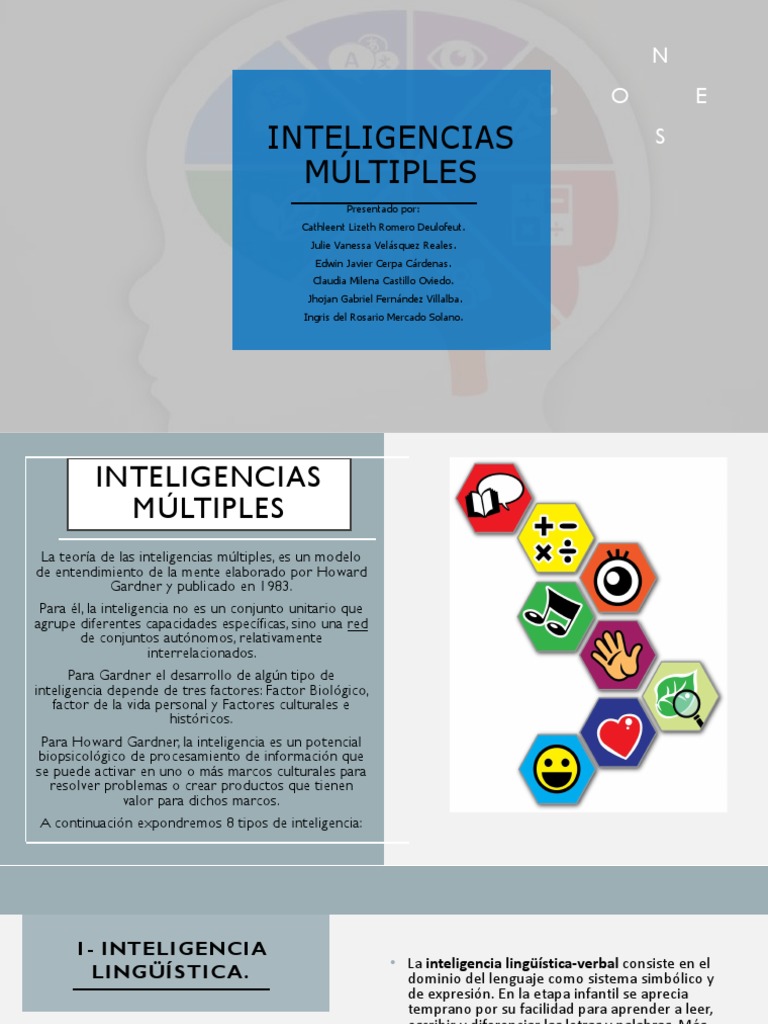 Diapositivas Inteligencias Múltiples | PDF | Inteligencia | Conceptos psicologicos
