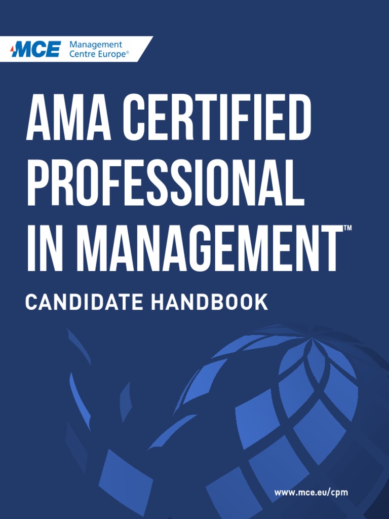 MCE AMA CPM Candidate Handbook 2020 | PDF | Communication | Goal