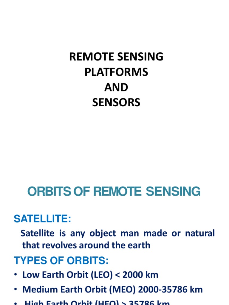 Types of Platforms and Sensors | PDF | Image Resolution | Remote Sensing