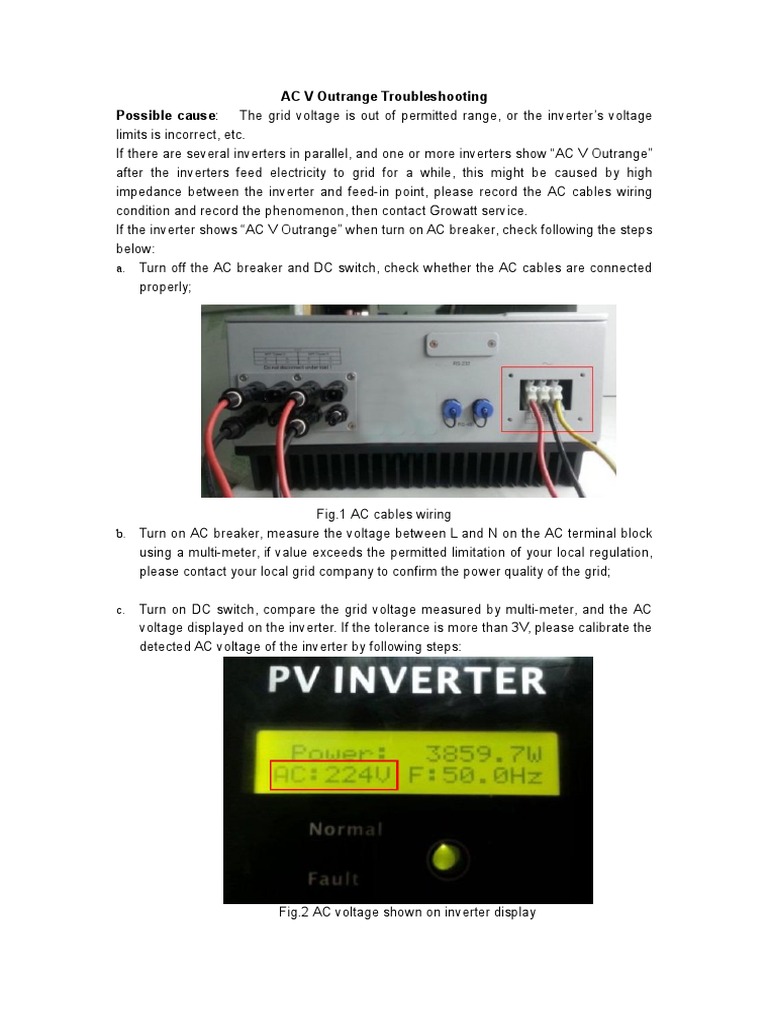 Troubleshooting AC Voltage Outrange Errors | PDF | Power Inverter ...