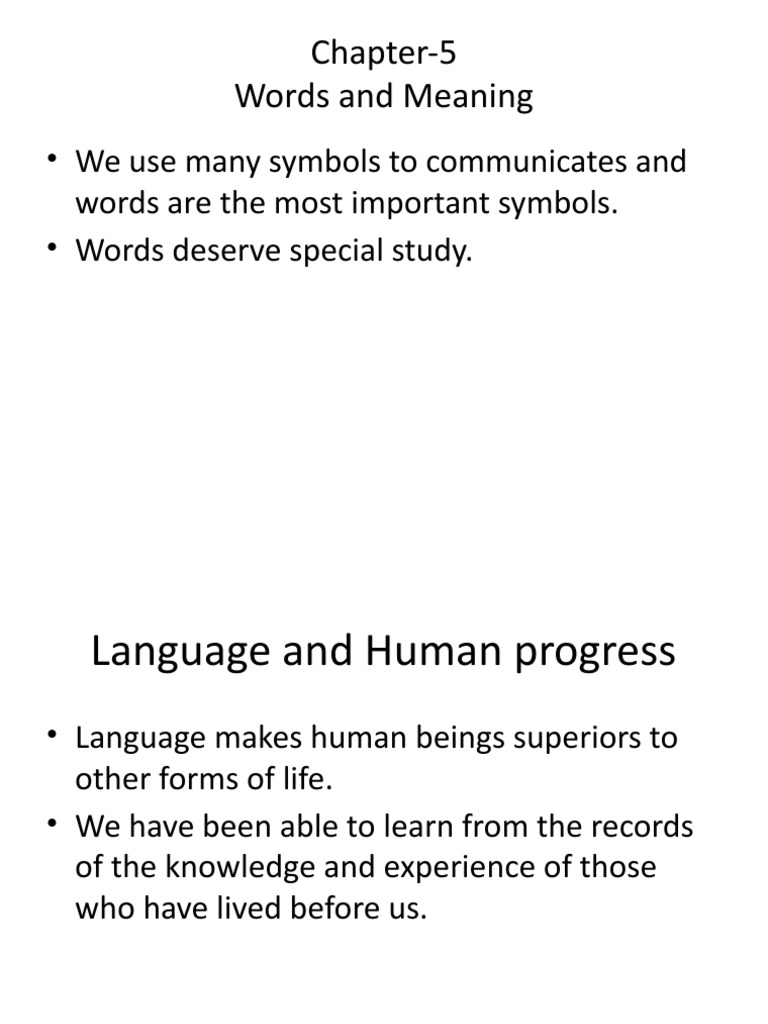 Chapter-5 Words and Meaning | PDF | Language Arts & Discipline ...
