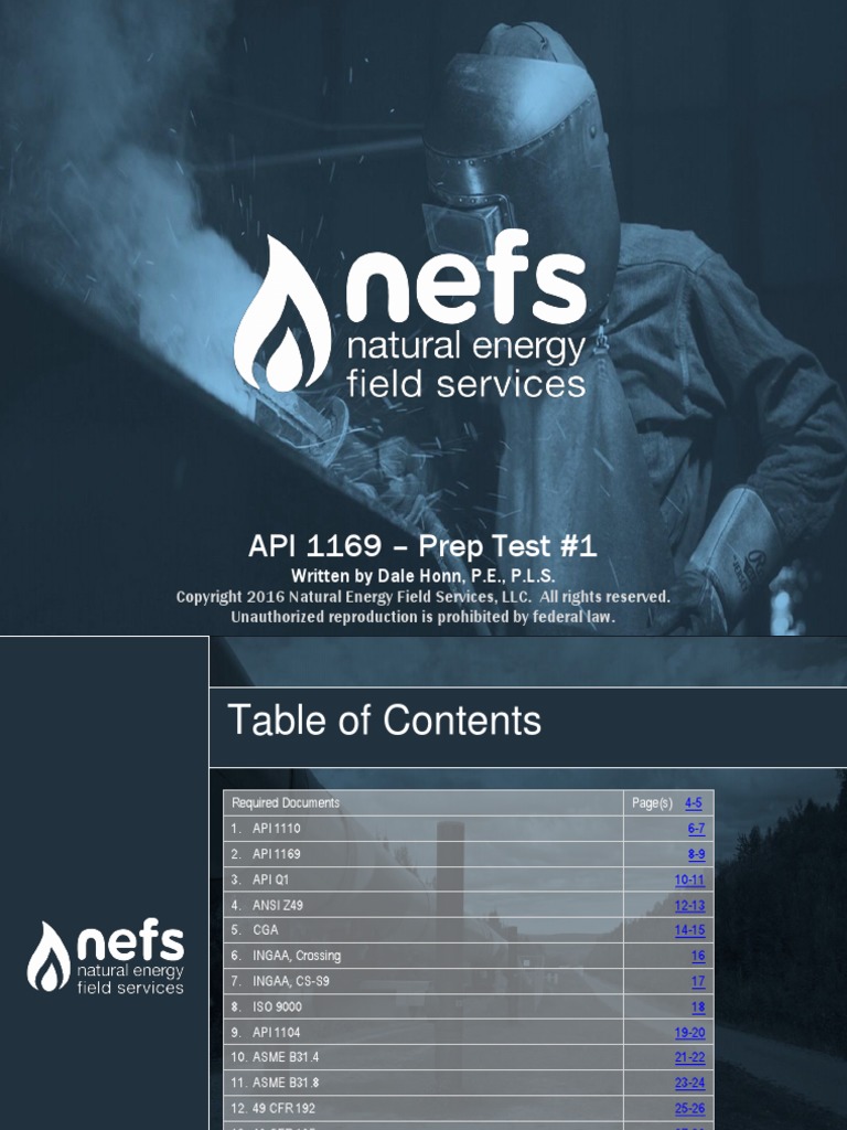 API 1169 - Prep Test #1: Written by Dale Honn, P.E., P.L.S | PDF | Pipe ...