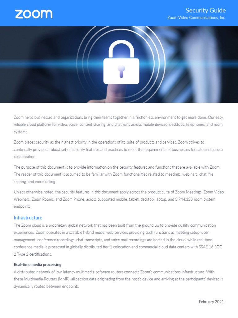 Infrastructure: Zoom Video Communications, Inc | PDF | Voice Over Ip ...