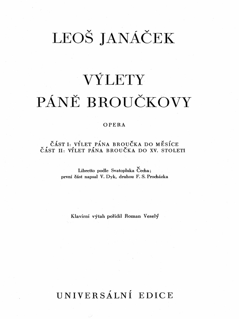 Janacek - The Excursions of Mr. Broucek | PDF