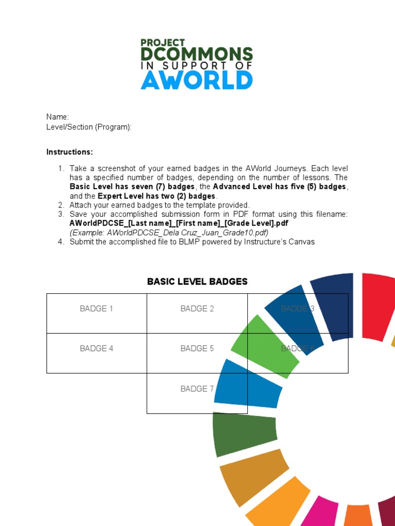 Instructions:: Basic Level Badges | PDF