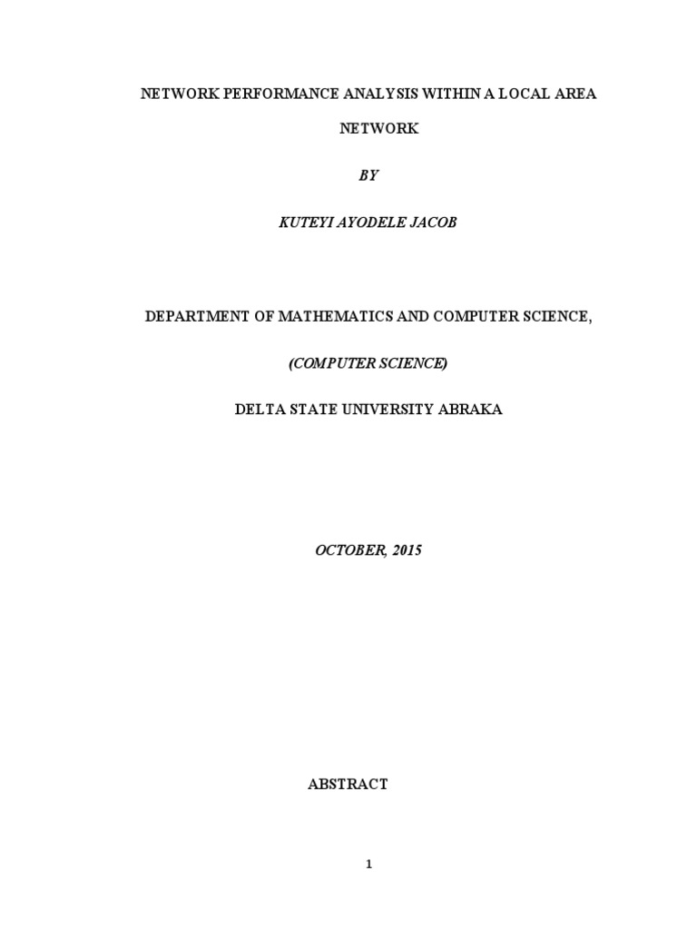 Network Performance Analysis Within A Lo | PDF | Computer Network ...