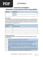 Bsbsus601 Task 1 v1 | PDF | Corporate Social Responsibility | Business