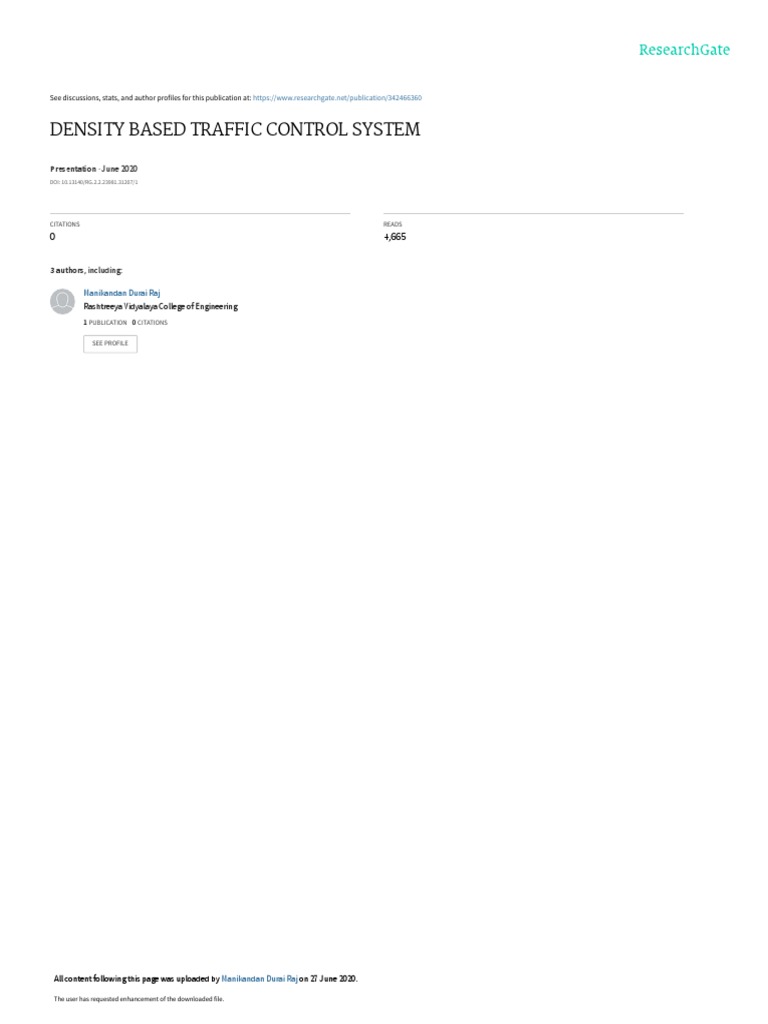 Density Based Traffic Control Using Arduino | PDF | Infrared | Traffic