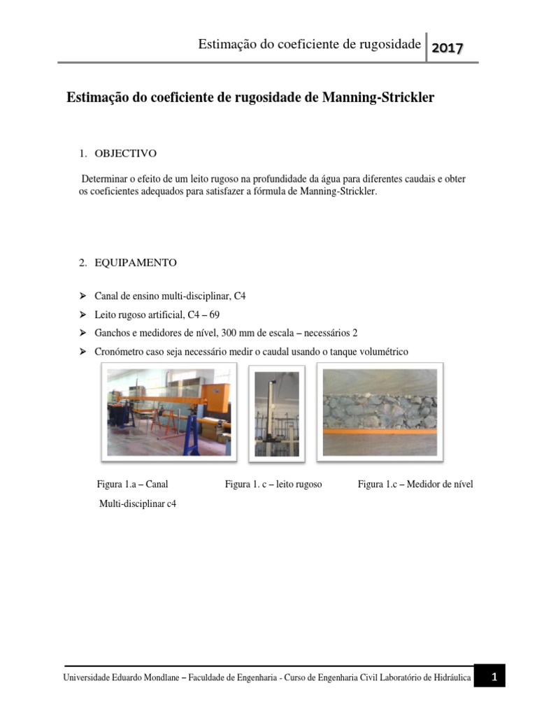 Exp.2 - Estimacao Do Coeficiente de Rugosidade de Manning-Strickler ...