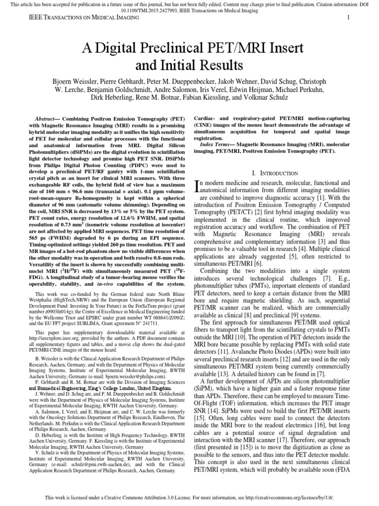 A Digital Preclinical PET/MRI Insert and Initial Results: Abstract ...