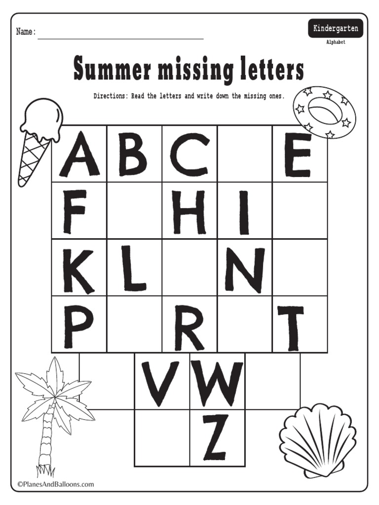 Summer Missing Letters Handwriting Practice | PDF