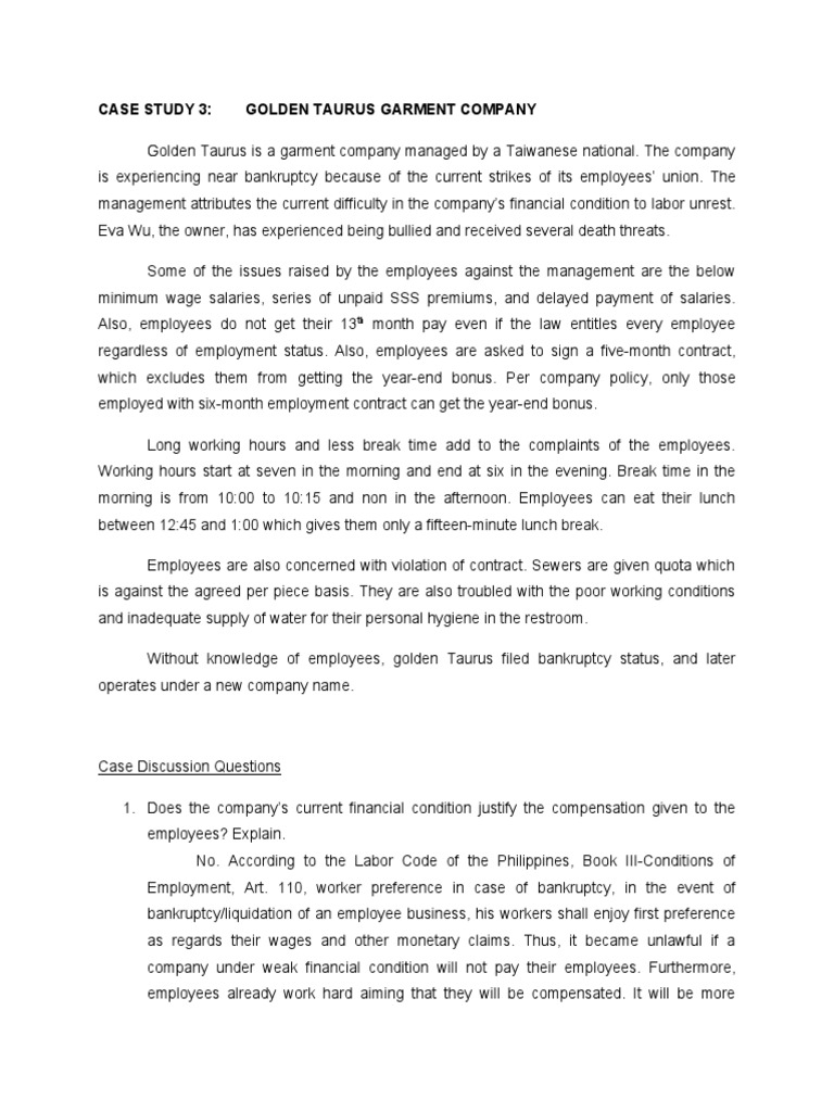 Case Study 3 | PDF | Employment | Swot Analysis