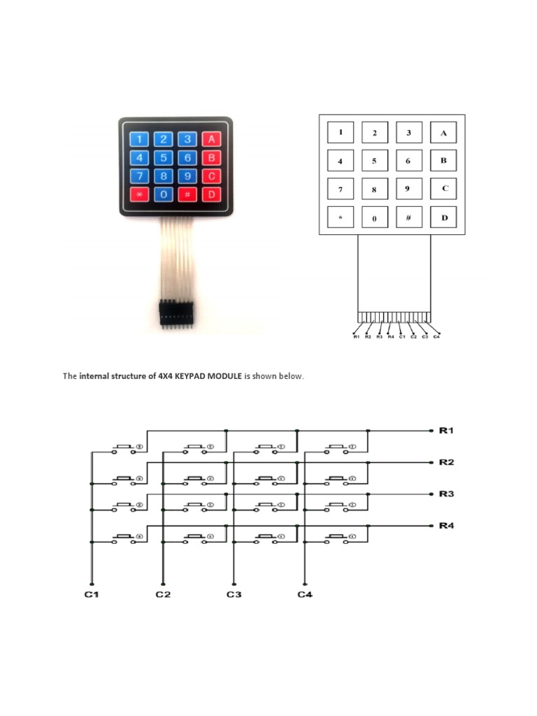 The Internal Structure Of 4x4 Keypad Module Is Shown Below Pdf