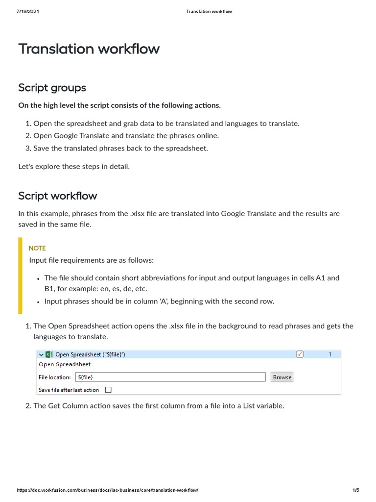 Translation Workflow: Script Groups | PDF | Spreadsheet | Software ...