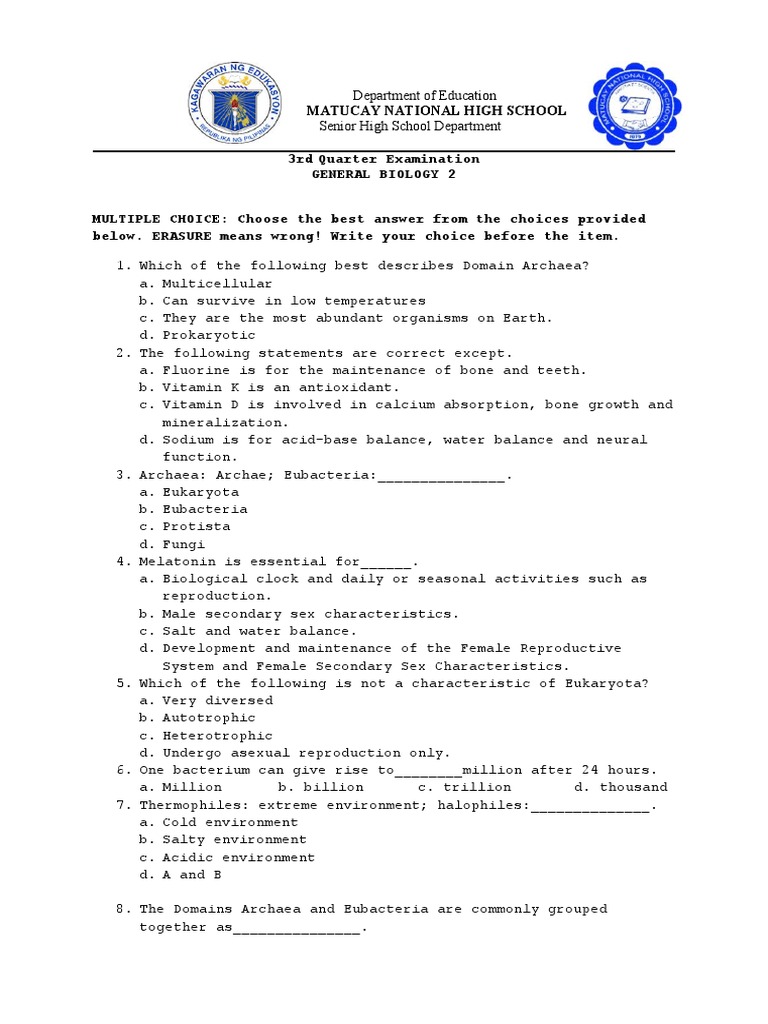 Genbio 2 Exam | Download Free PDF | Digestion | Blood