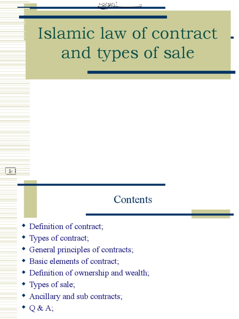 Islamic Contracts and Sale Types Explained | PDF | Option (Finance ...