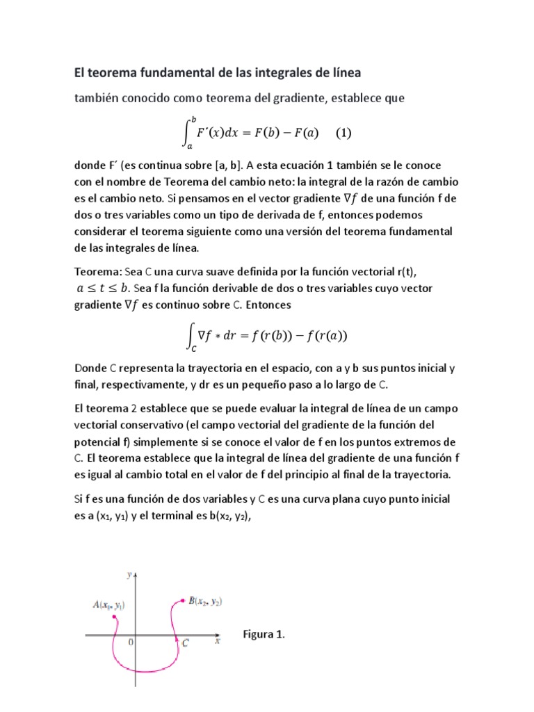 Teorema Fundamental de Las Integrales de Lineas | PDF | Integral | Degradado