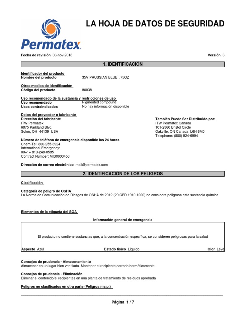 Azul de Prusia | PDF | Administración de Seguridad y Salud Ocupacional ...