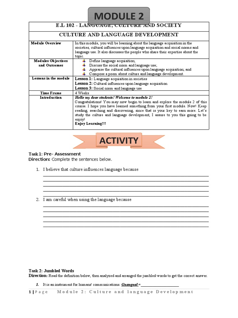 Module 2 - Lesson 1-3 | Download Free PDF | Language Acquisition ...
