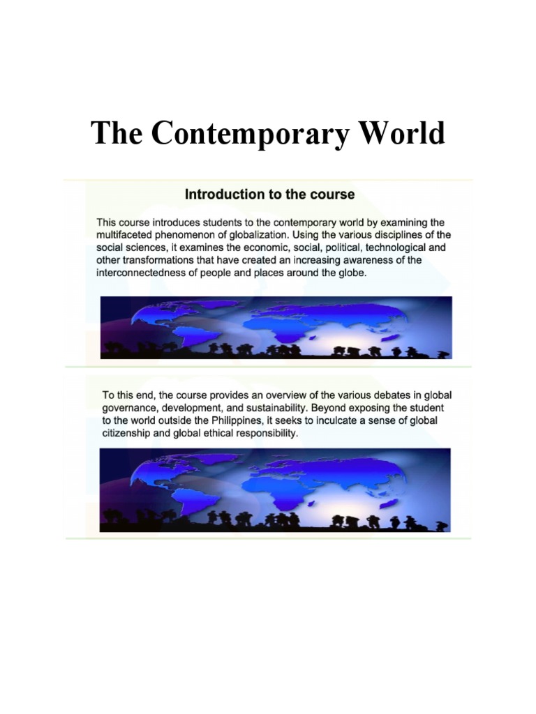 Lesson 1 (Contemporary World) | PDF | Globalization | Philosophical ...