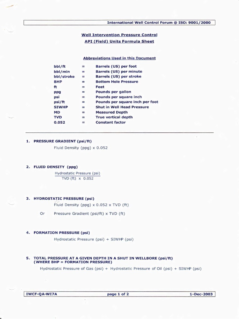 IWCF Well Intervention Q&A | PDF
