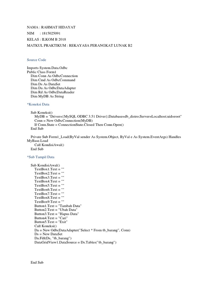 Source Code Program Crud Download Free Pdf Databases Application Software