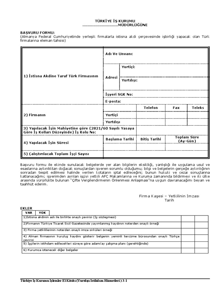 Kota Basvuru Formu | PDF