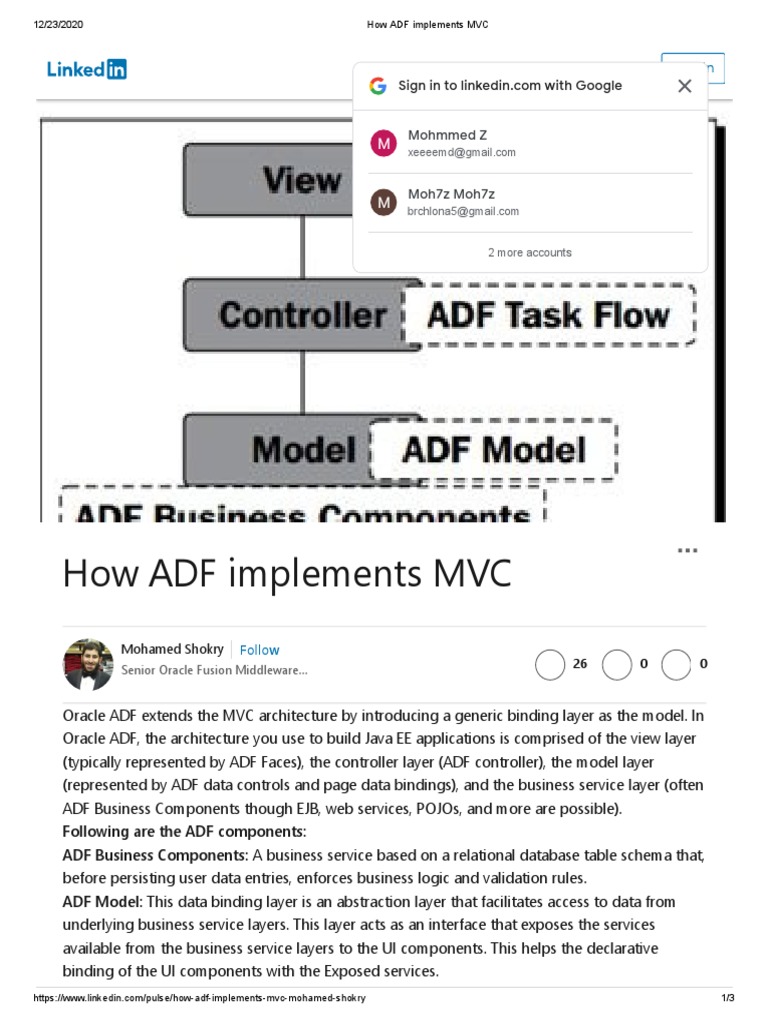 How ADF Implements MVC | PDF | Model–View–Controller | User Interface
