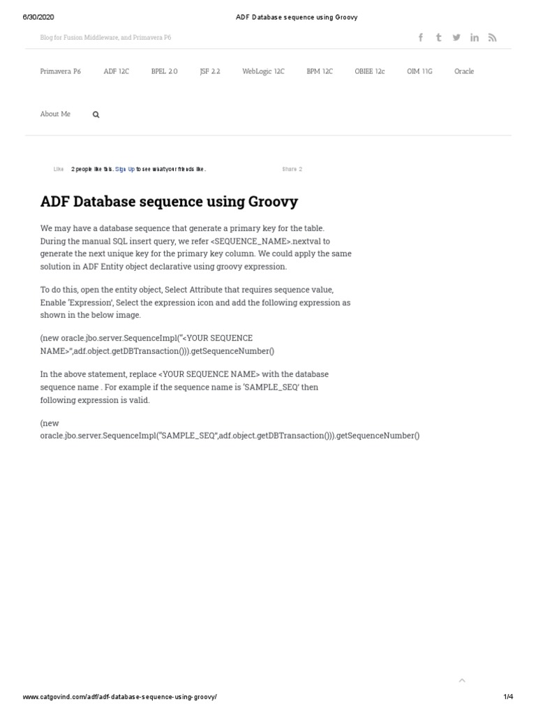 ADF Sequence with Groovy Guide | PDF | Databases | Computing