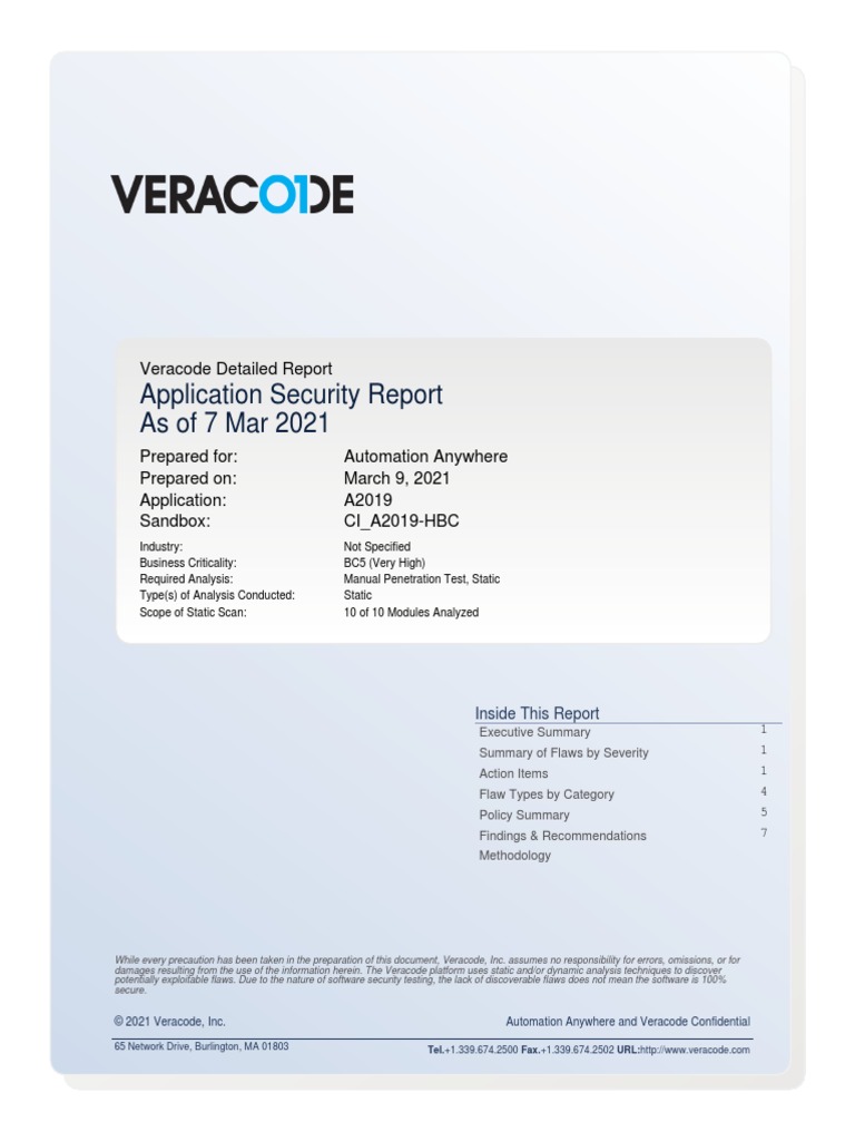 Application Security Report As of 7 Mar 2021 | PDF | Key (Cryptography ...