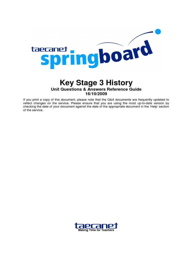 KS3 History Q&A Guide for Teachers | PDF | Serfdom | Multiple Choice