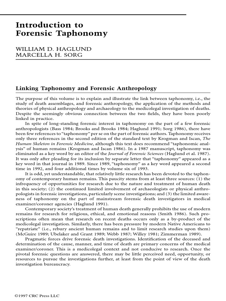Forensic Taphonomy | PDF | Science