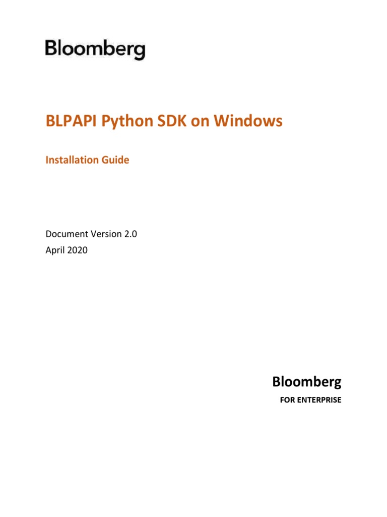 BLPAPI Python SDK On Windows: Installation Guide | PDF | Python (Programming Language ...