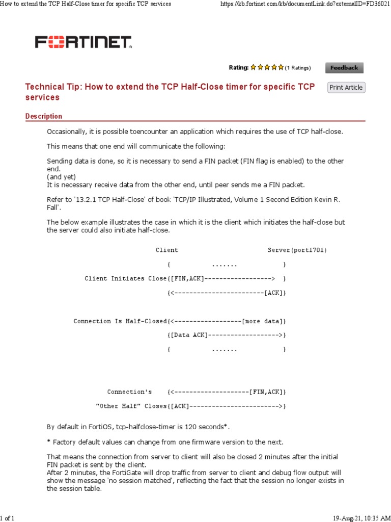 How To Extend The TCP Half-Close Timer For Specific TCP Services | PDF ...