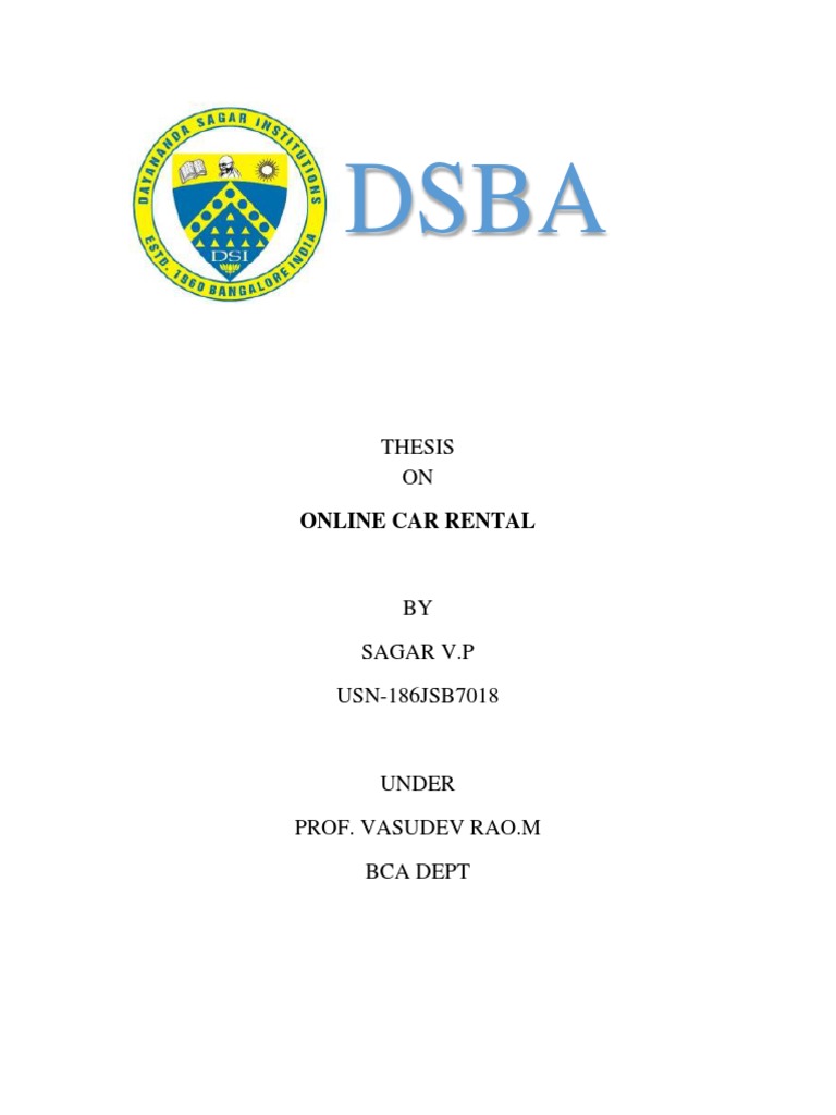 Thesis ON: Online Car Rental | PDF | Databases | My Sql