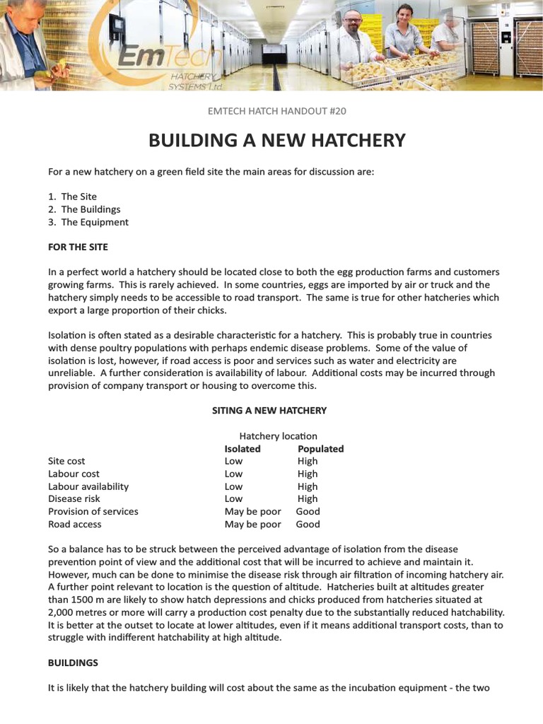 Building A New Hatchery: Emtech Hatch Handout #20 | PDF